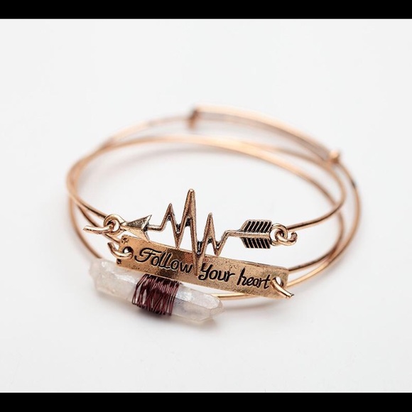 Jewelry | Stackable Bangles Set Gold | Poshmark